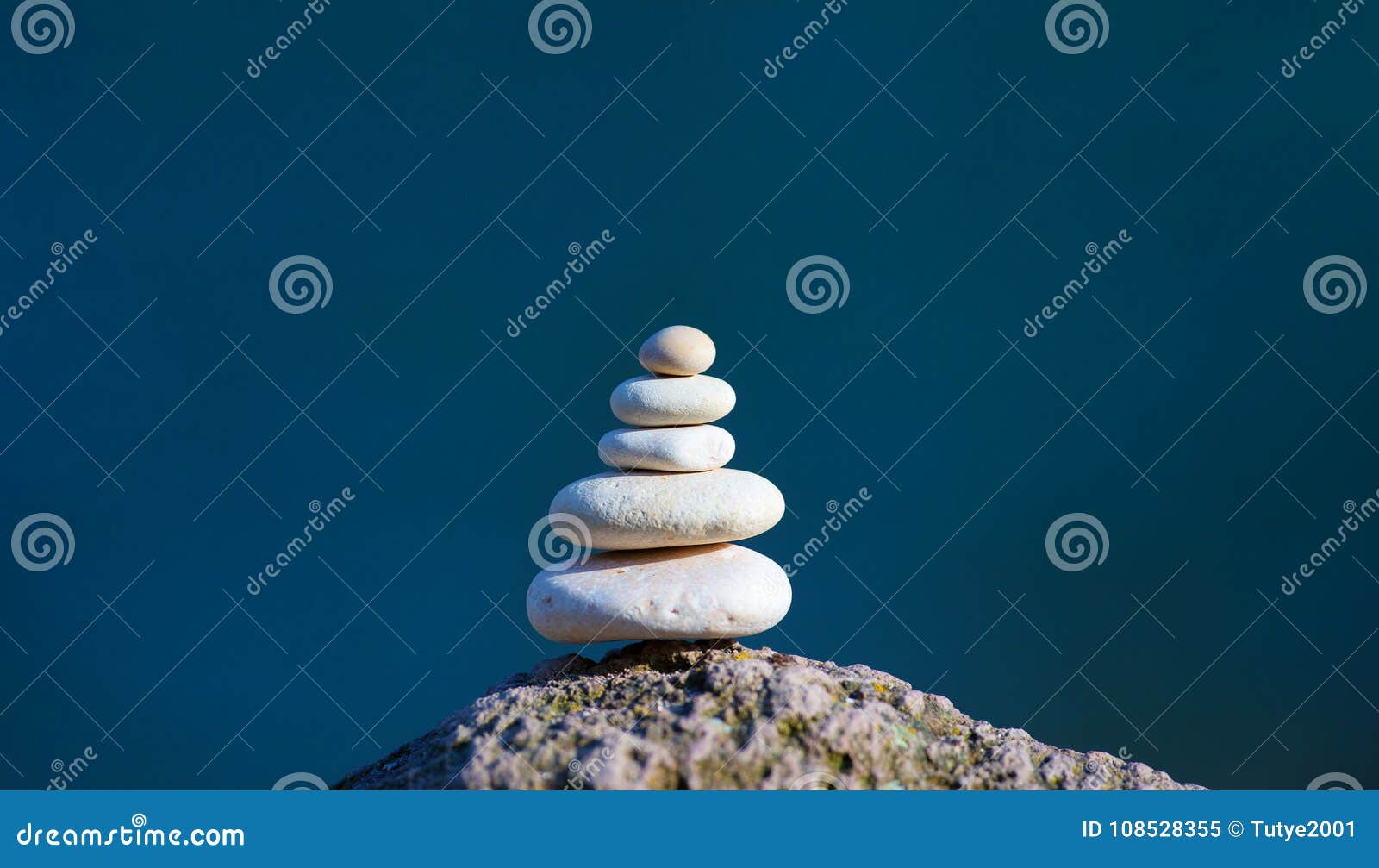 Everal White Stones on Blurred Beautiful Background Stock Image - Image ...