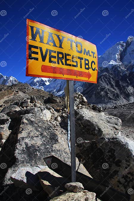 Everest Base Camp sign. stock image. Image of grandeur - 16816129