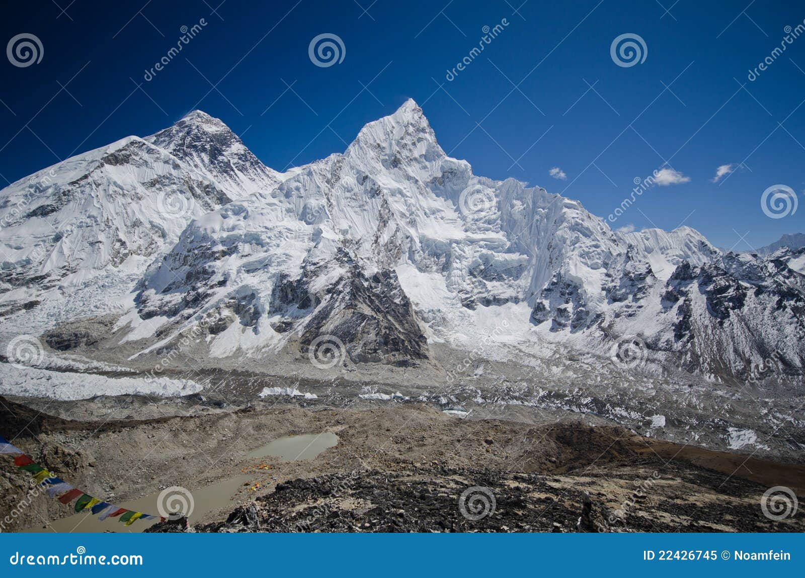 Everest,Nuptse and Lhotse Viewed from Kala Pattar Stock Image - Image ...