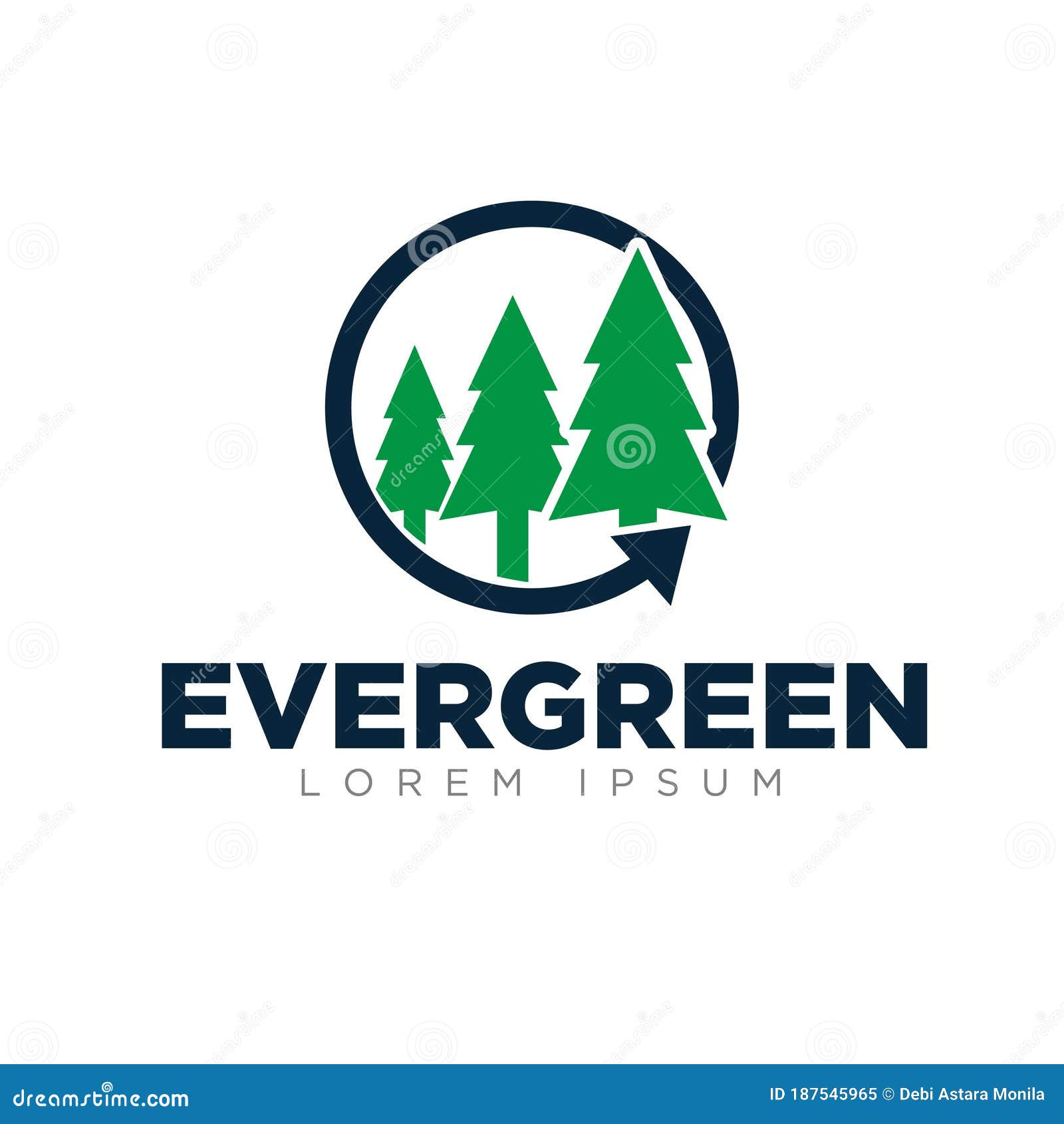 Evergreen Logo Designs Modern Simple Stock Vector - Illustration of ...
