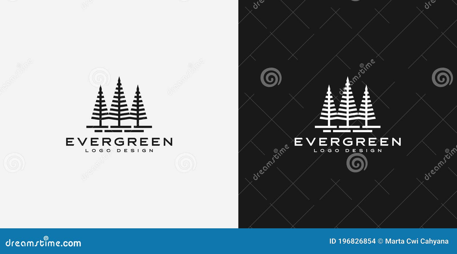 Evergreen Logo Vector Design Stock Vector - Illustration of branch ...