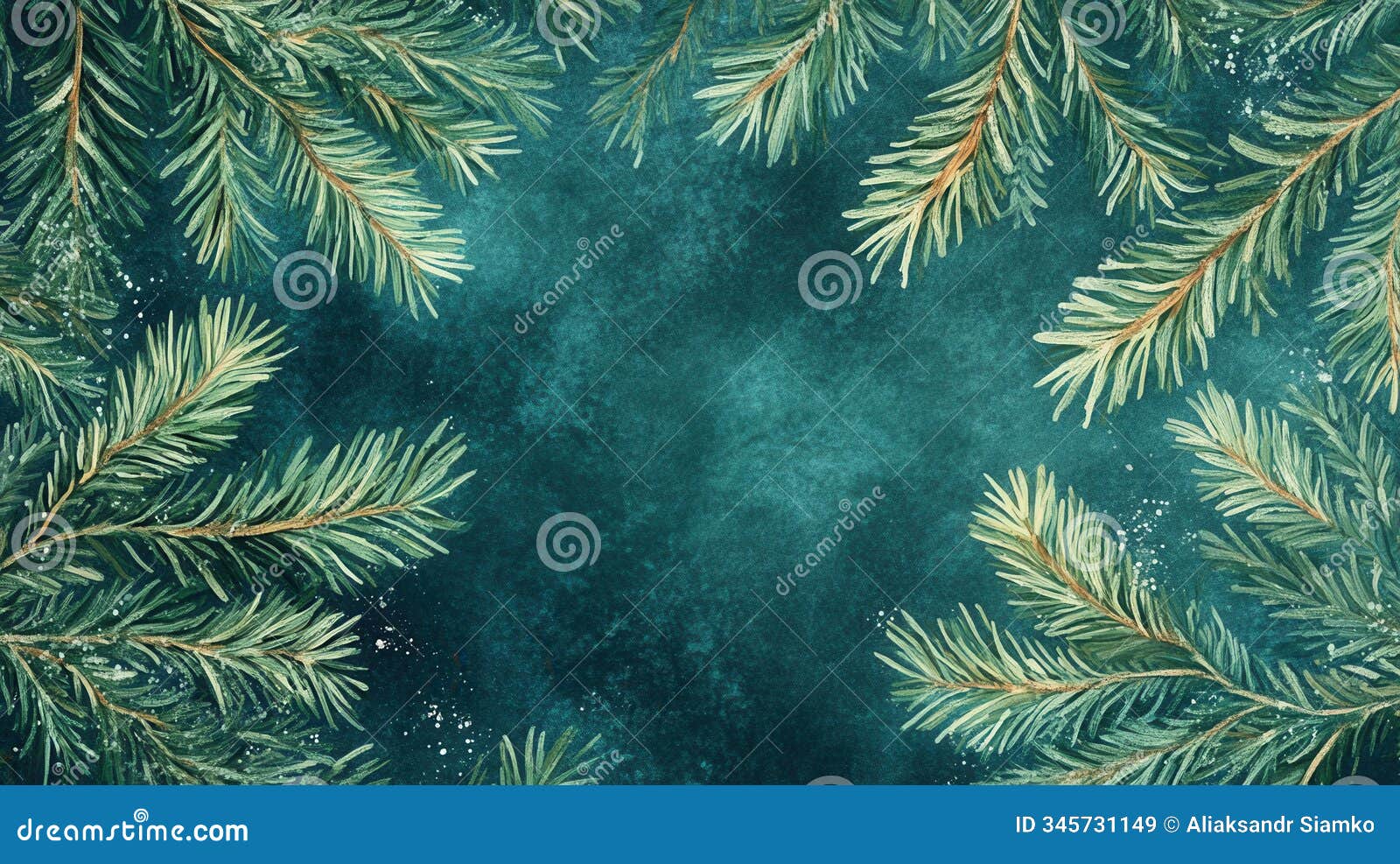 Evergreen Pine Branches Wallpaper for a Christmas Theme Stock Illustration - Illustration of ...
