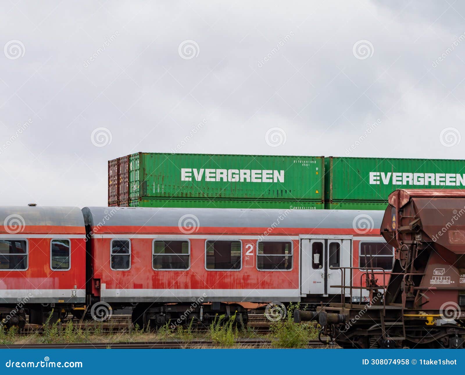 Evergreen Intermodal Container Editorial Photo | CartoonDealer.com ...