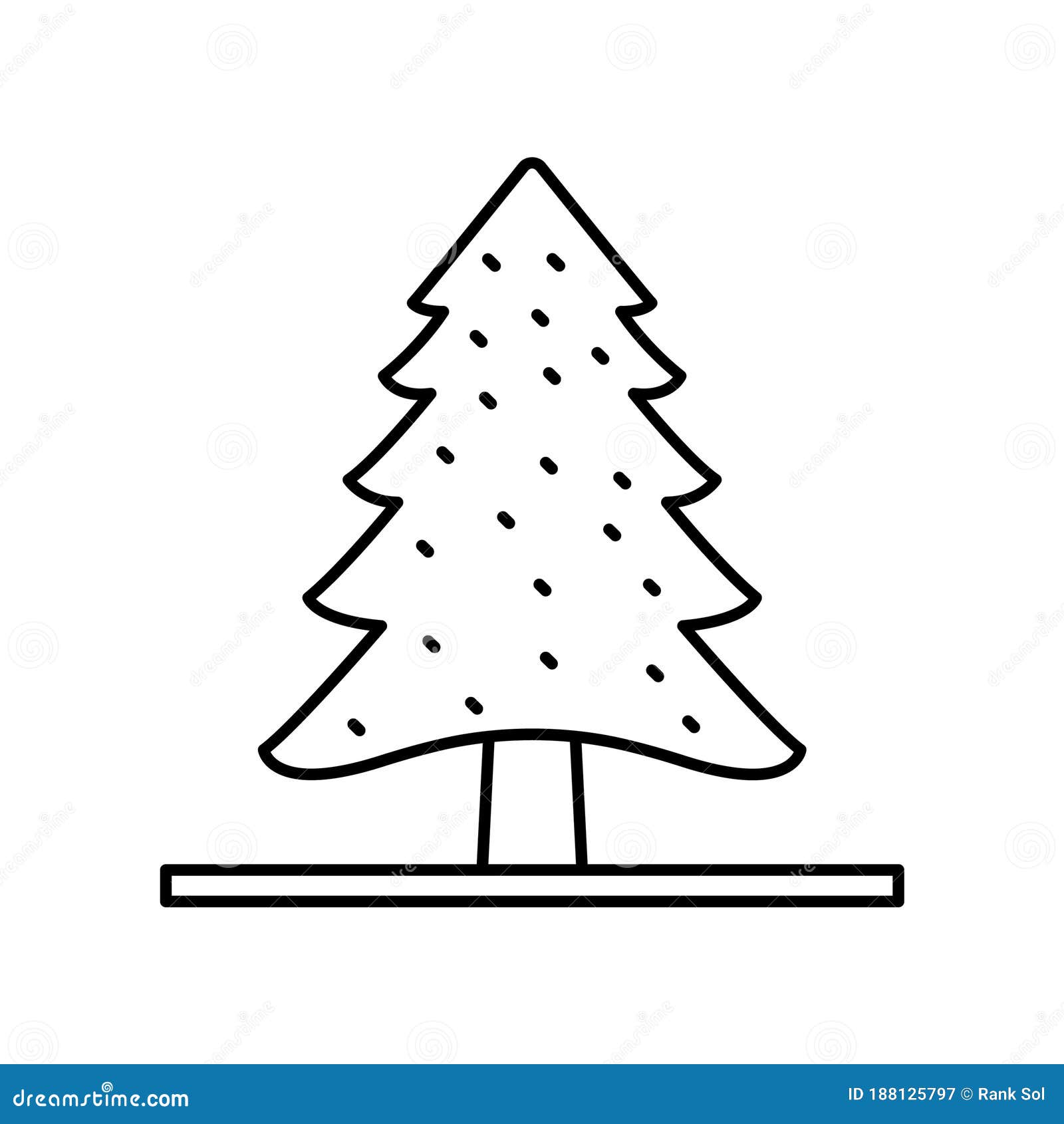 Evergreen Tree Line Style Vector Icon Which Can Easily Modify or Edit ...