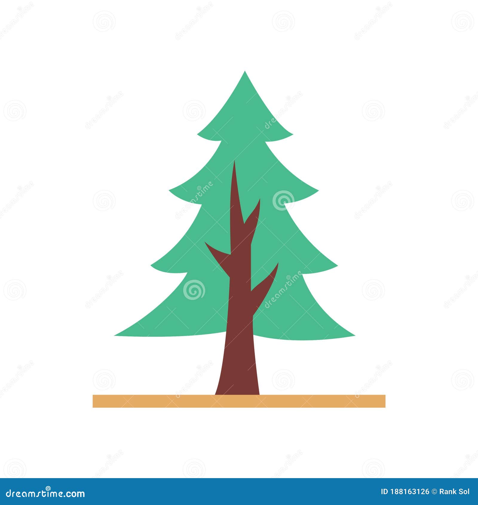 Evergreen Tree Line Style Vector Icon Which Can Easily Modify or Edit ...