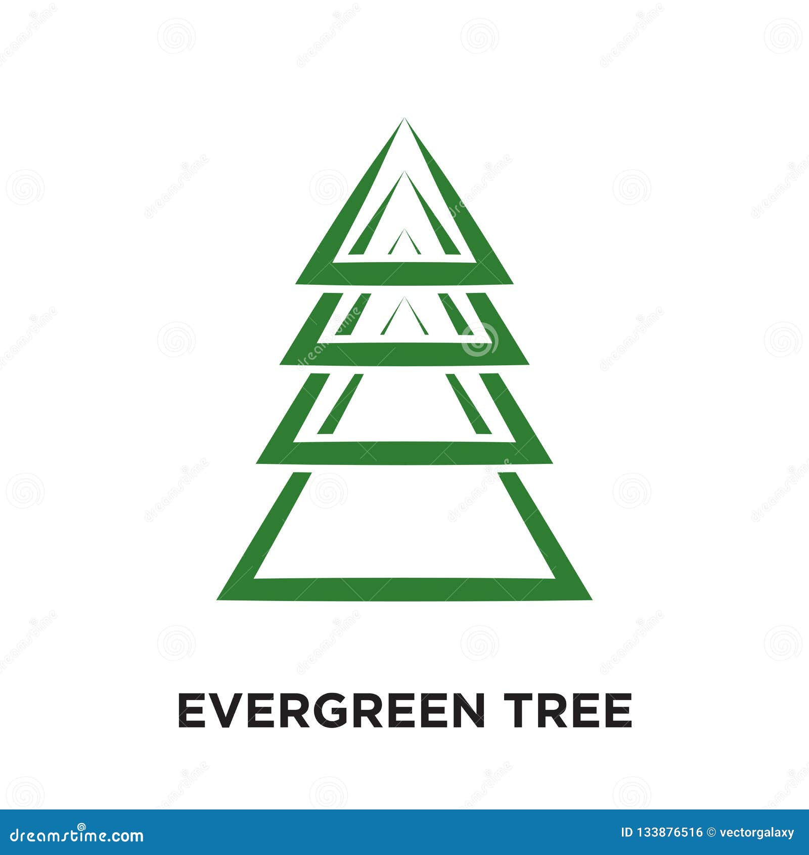 Evergreen Tree Logo Isolated on White Background for Your Web, M Stock ...