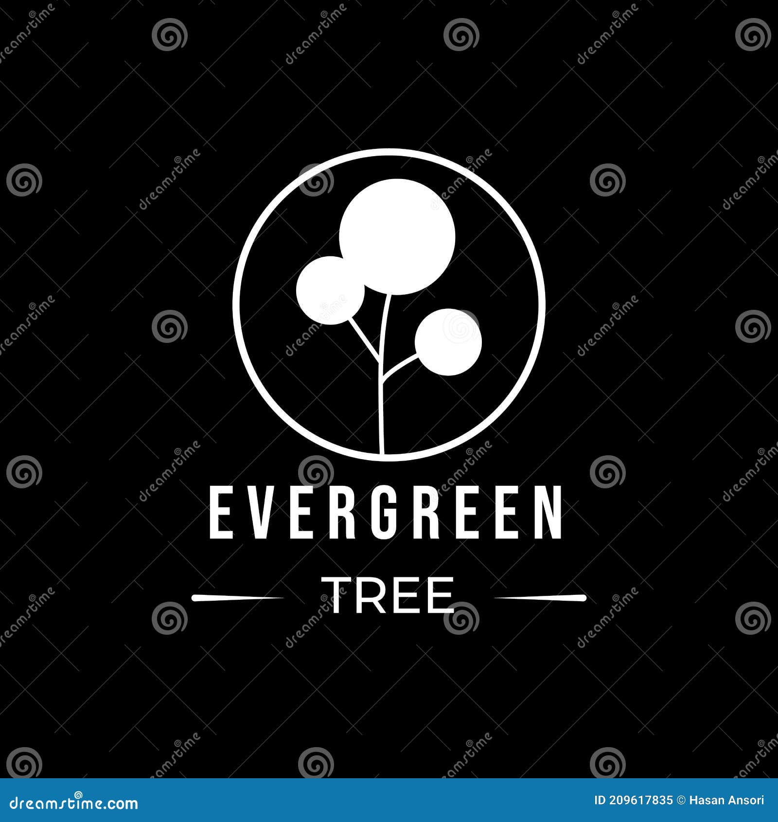 Evergreen Tree Logo Symbol Minimalist Line Design Vector Stock Vector ...