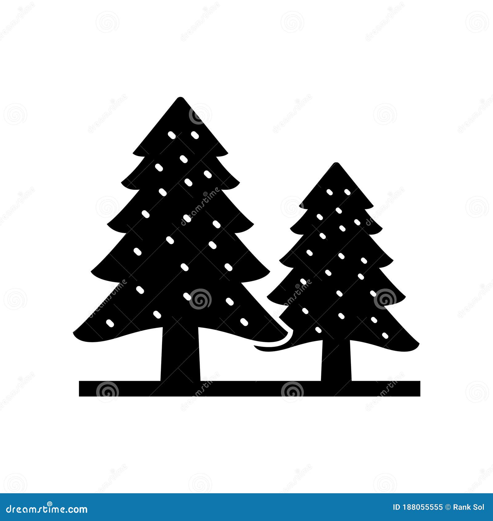 Evergreen Trees Glyph Style Vector Icon Which Can Easily Modify or Edit ...