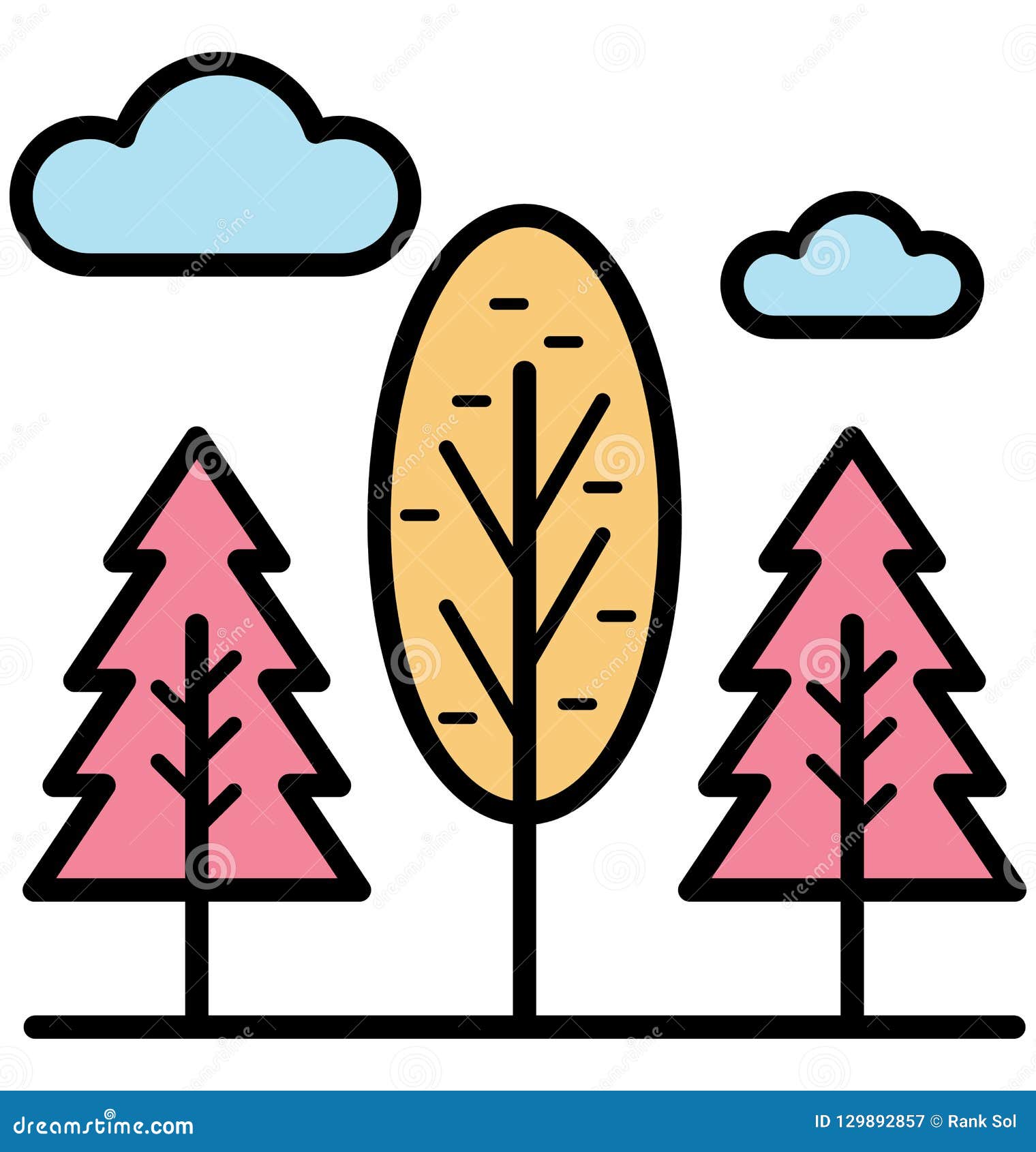 Evergreen Trees Isolated Vector Icon that Can Be Easily Modified or ...