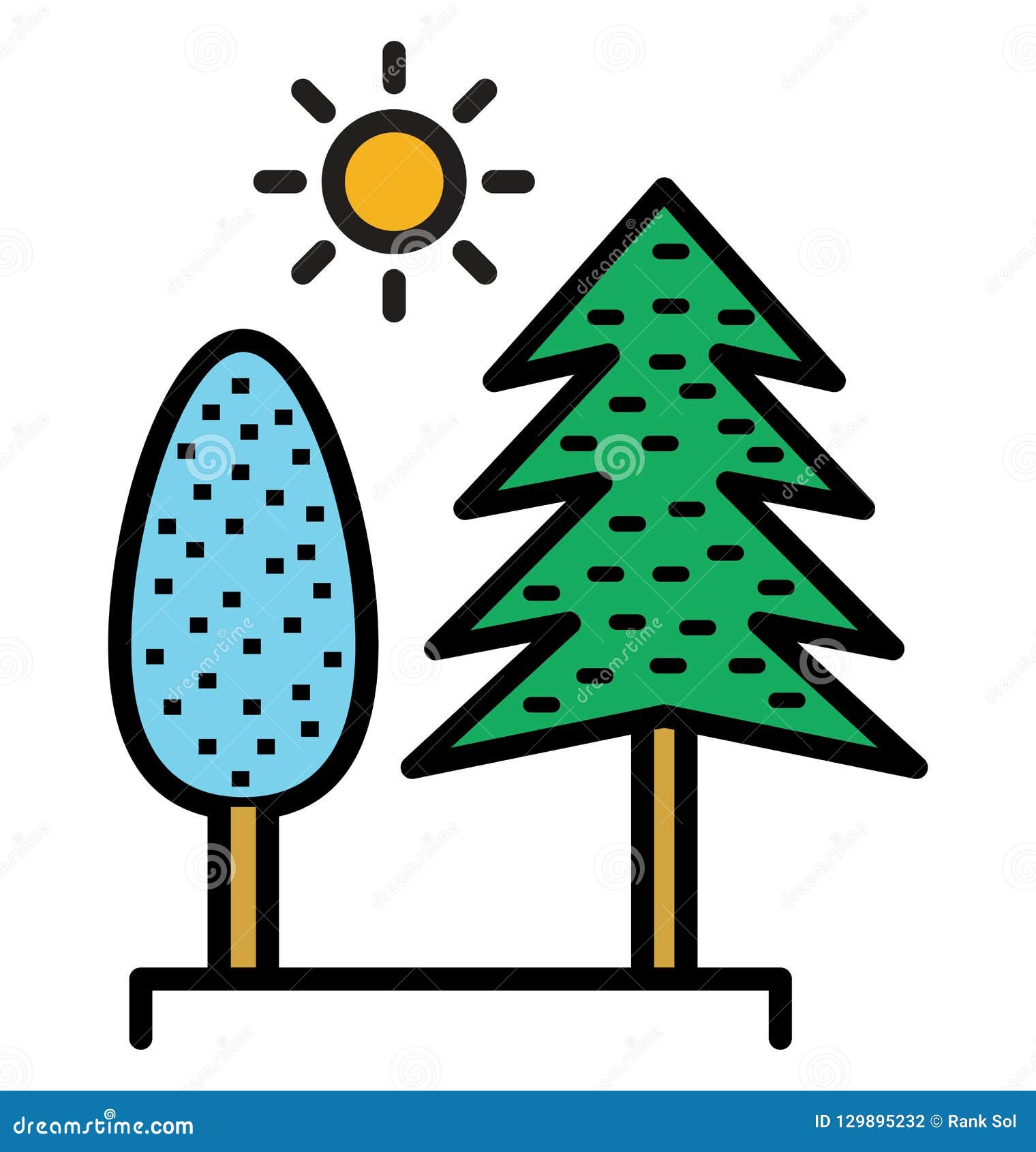 Evergreen Trees Isolated Vector Icon that Can Be Easily Modified or ...
