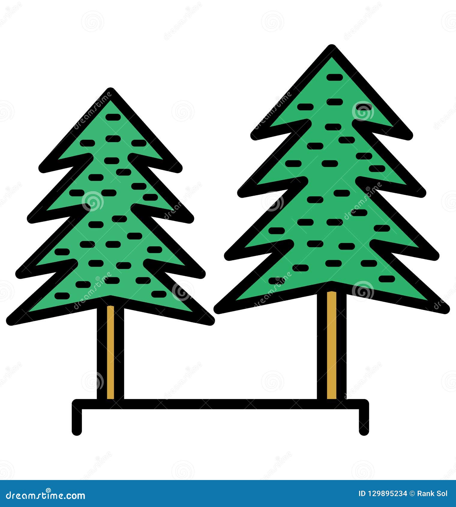 Evergreen Trees Isolated Vector Icon that Can Be Easily Modified or ...