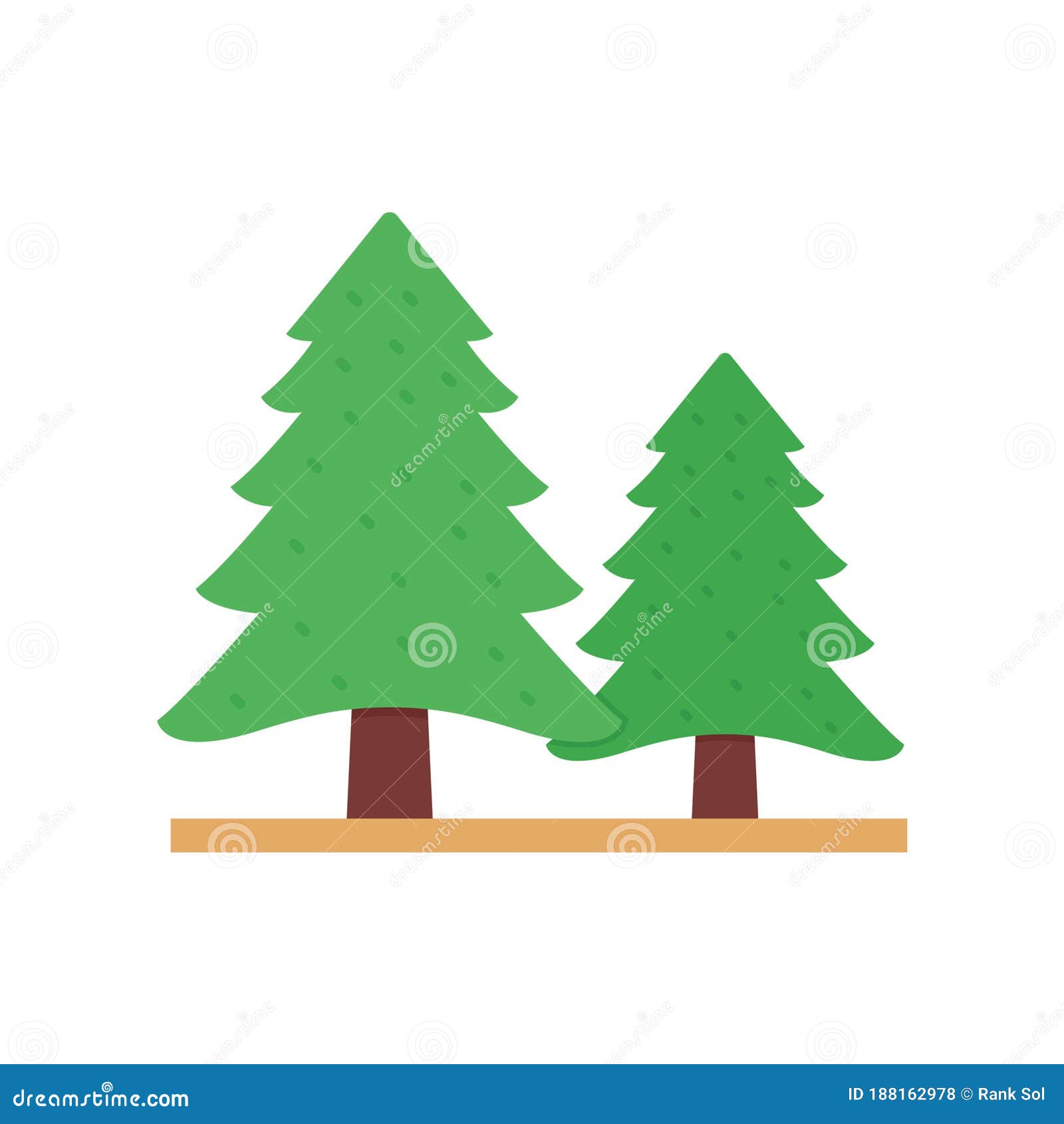 Trees In Line Art Style. Forest, Park And Garden Tree Icon. Modern ...
