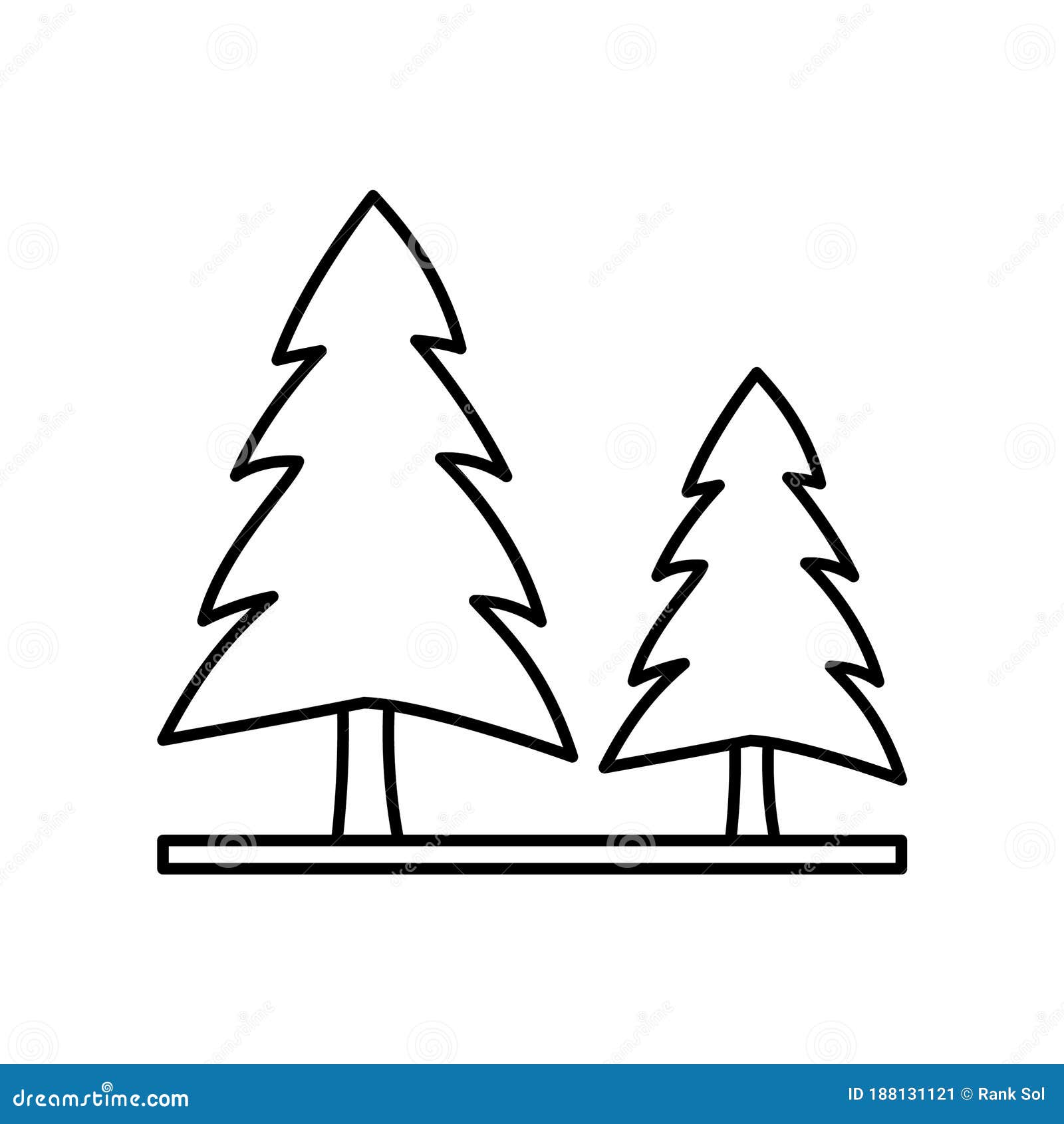 Evergreen Trees Line Style Vector Icon Which Can Easily Modify or Edit ...