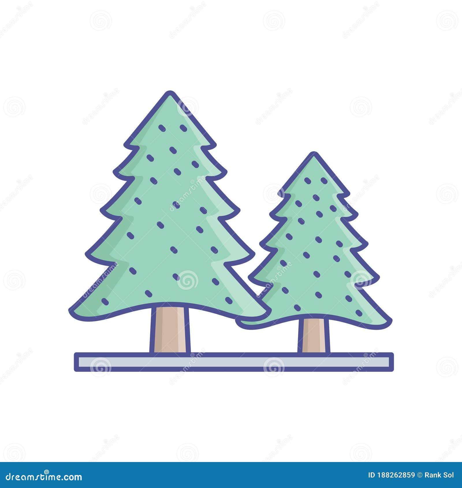 Evergreen Trees Line Style Vector Icon Which Can Easily Modify or Edit ...