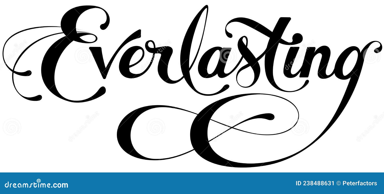 Everlasting - Custom Calligraphy Text Stock Vector - Illustration of ...