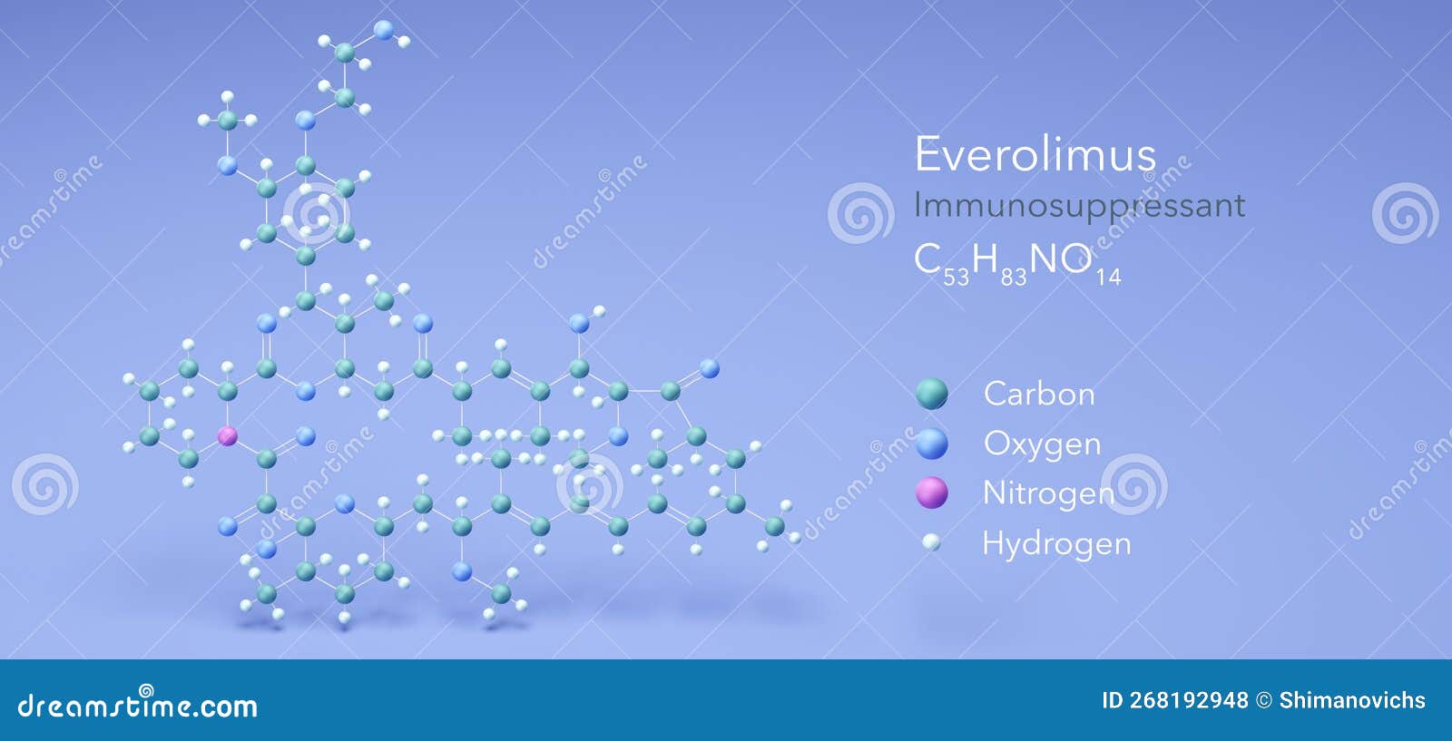 Everolimus Molecule, Molecular Structures, Immunosuppressant, 3d Model ...