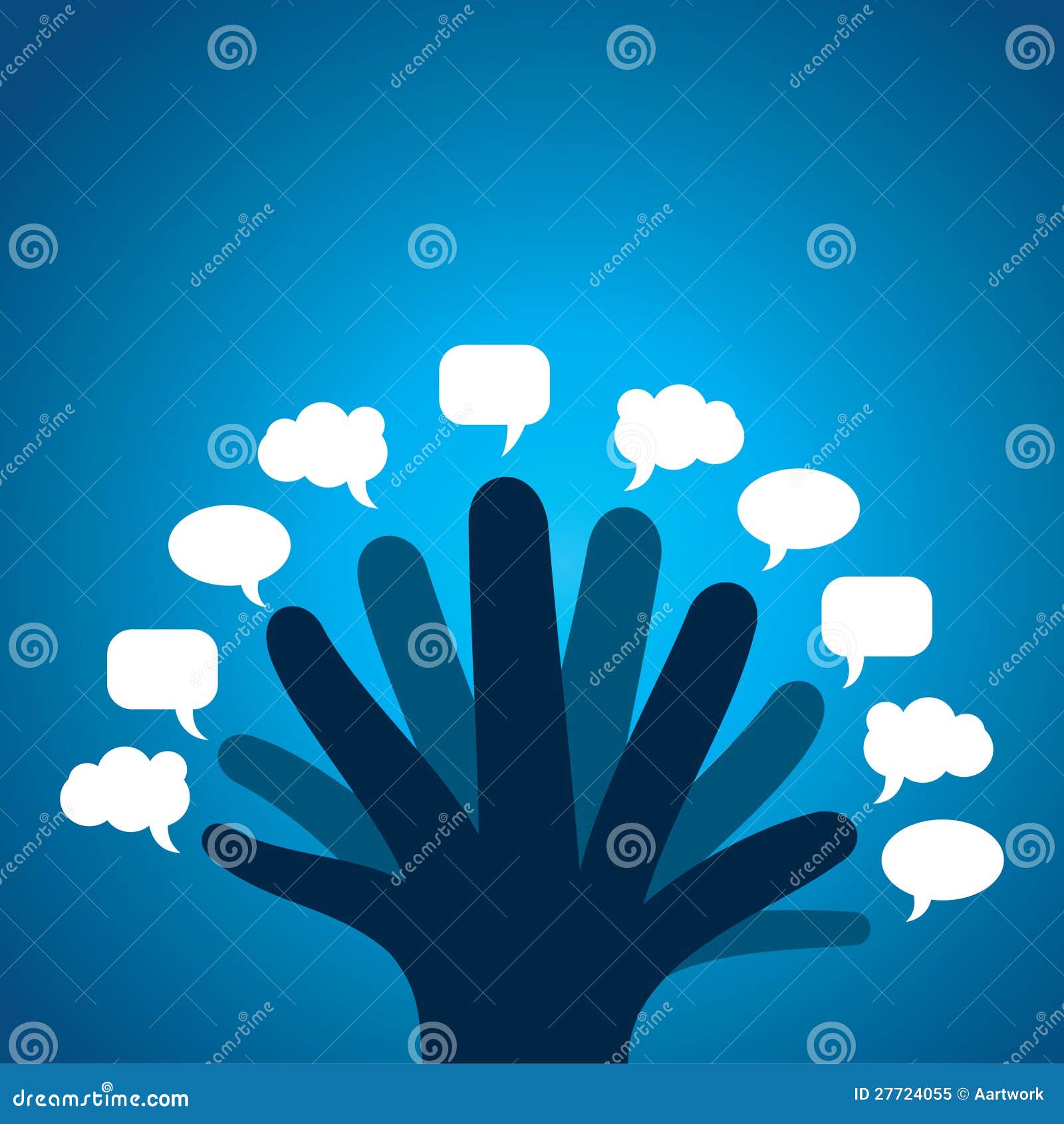 Every Finger Show Different Message Bubble Stock Vector - Illustration ...