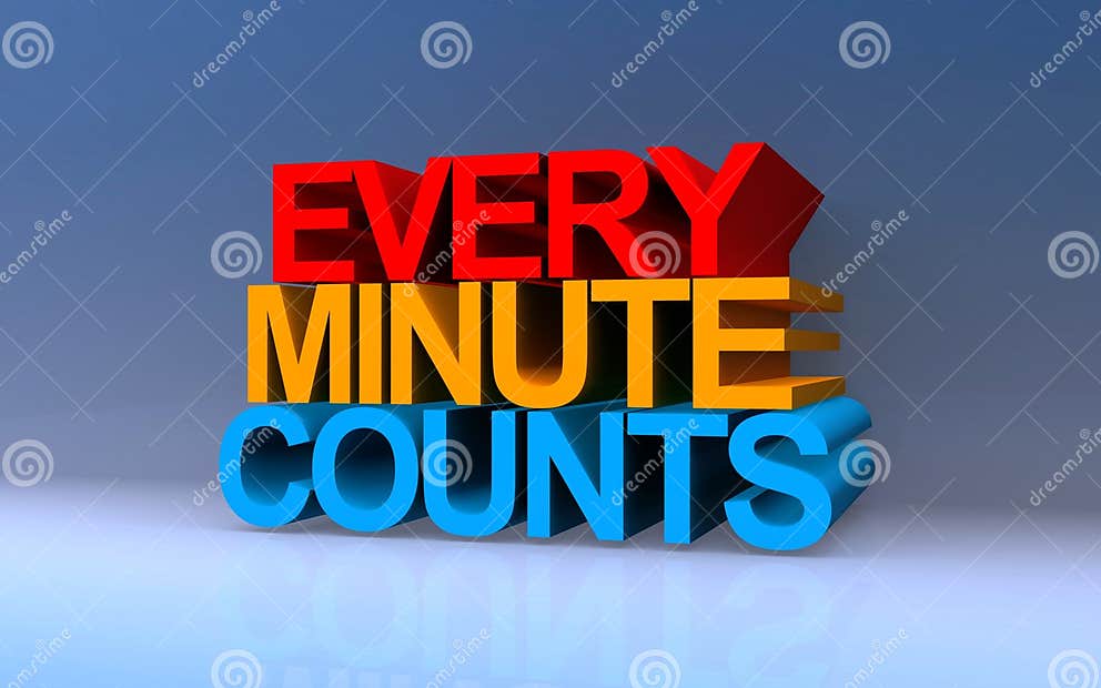 Every Minute Counts on Blue Stock Illustration - Illustration of goals ...