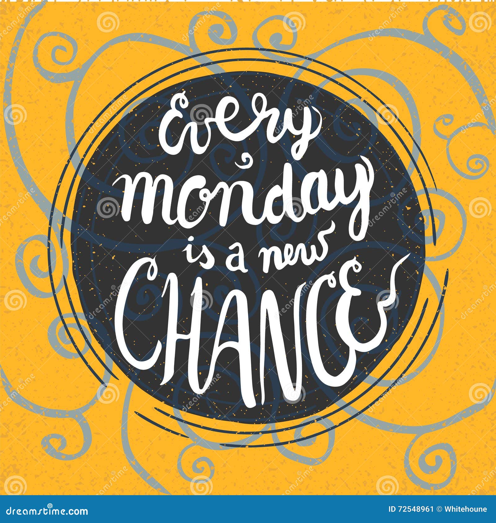 Every Monday is a New Chance Stock Vector - Illustration of design ...