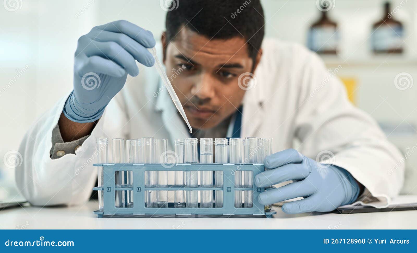 Every Sample Goes through Thorough Testing. a Young Scientist Working ...