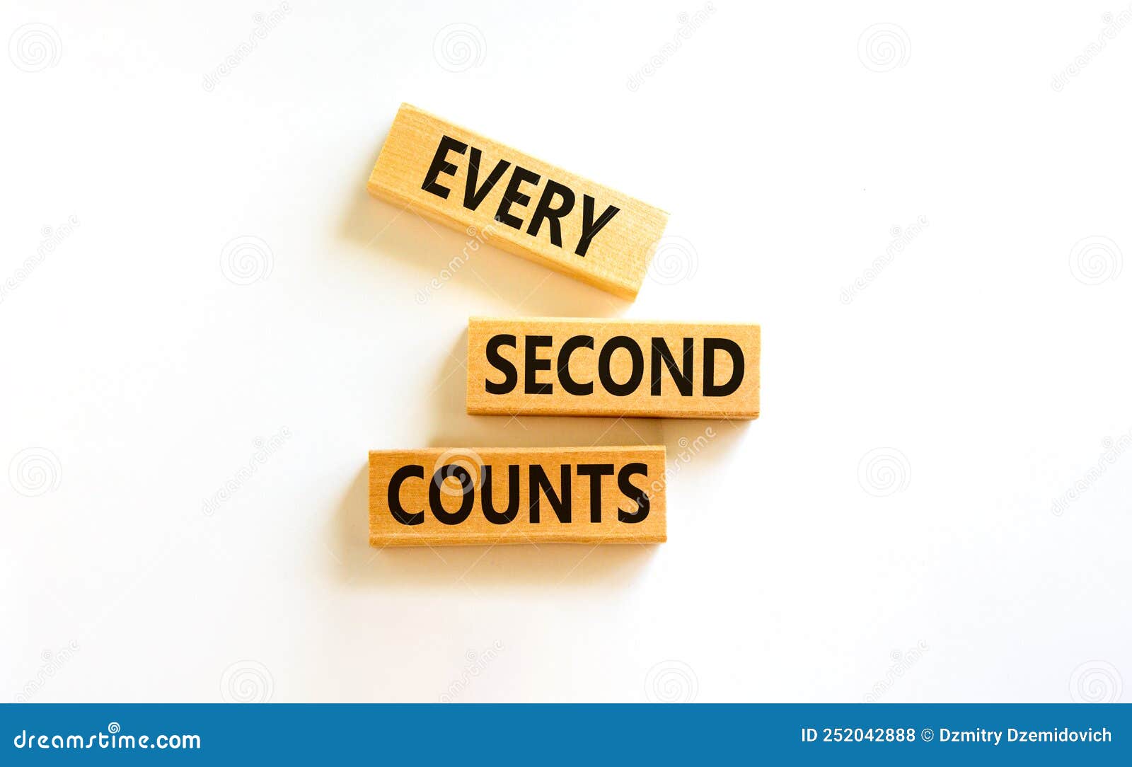 Every Second Counts Symbol. Concept Words Every Second Counts on Wooden ...