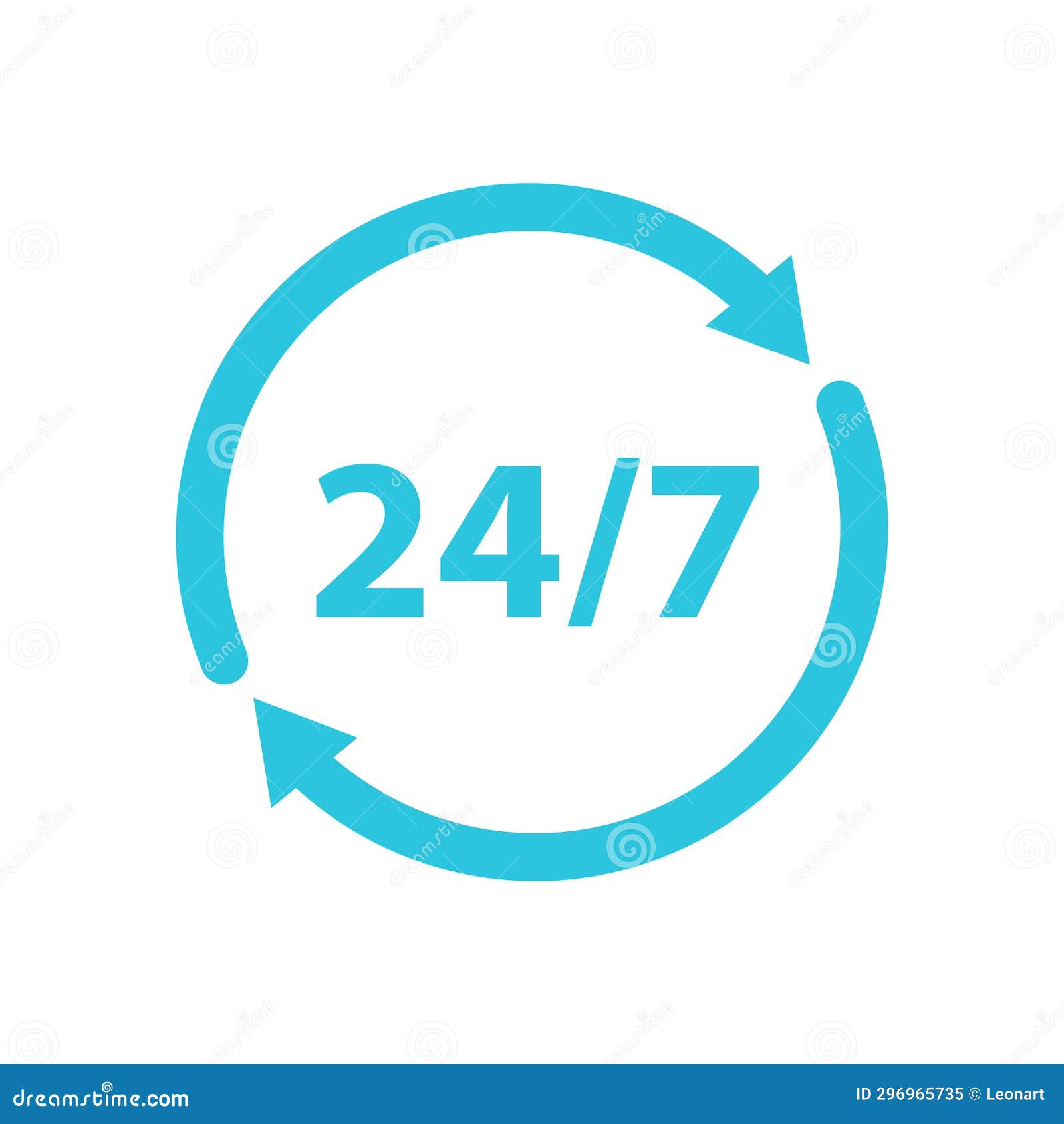 Every Time Icon, Open 24 7 Icon on White Background. Symbol Stock ...