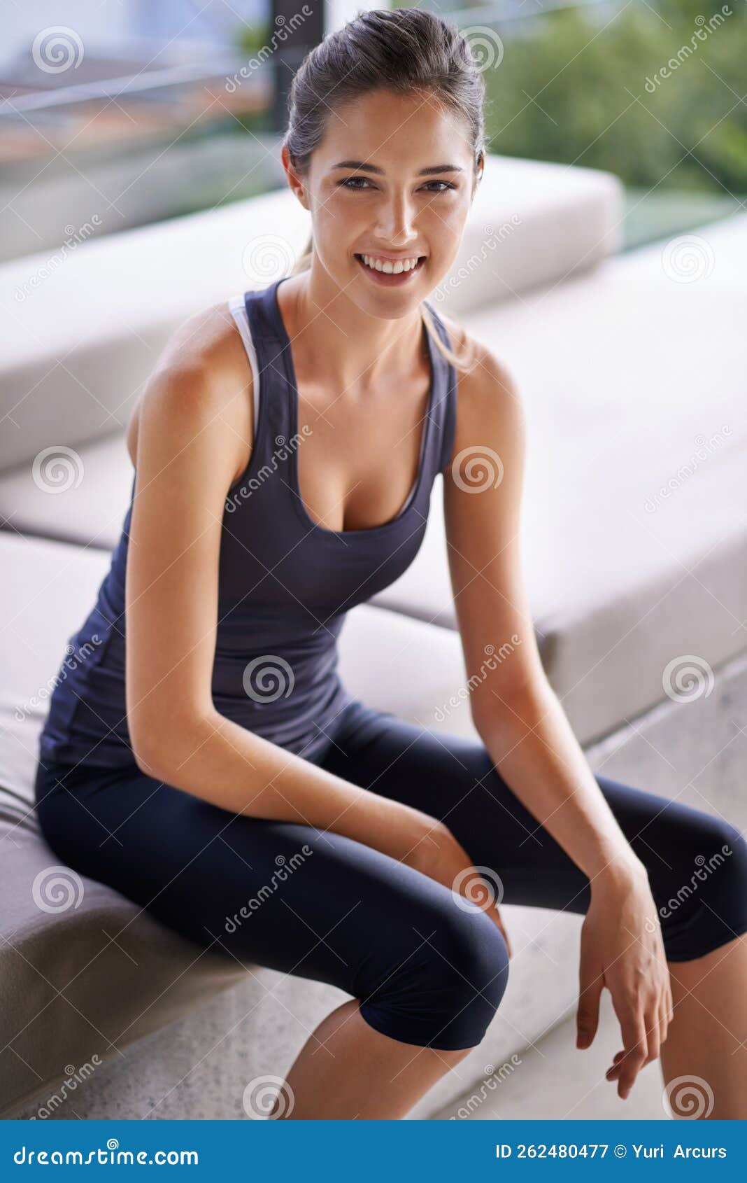 Every Workout Needs a Break. an Attractive Young Woman Relaxing after a ...