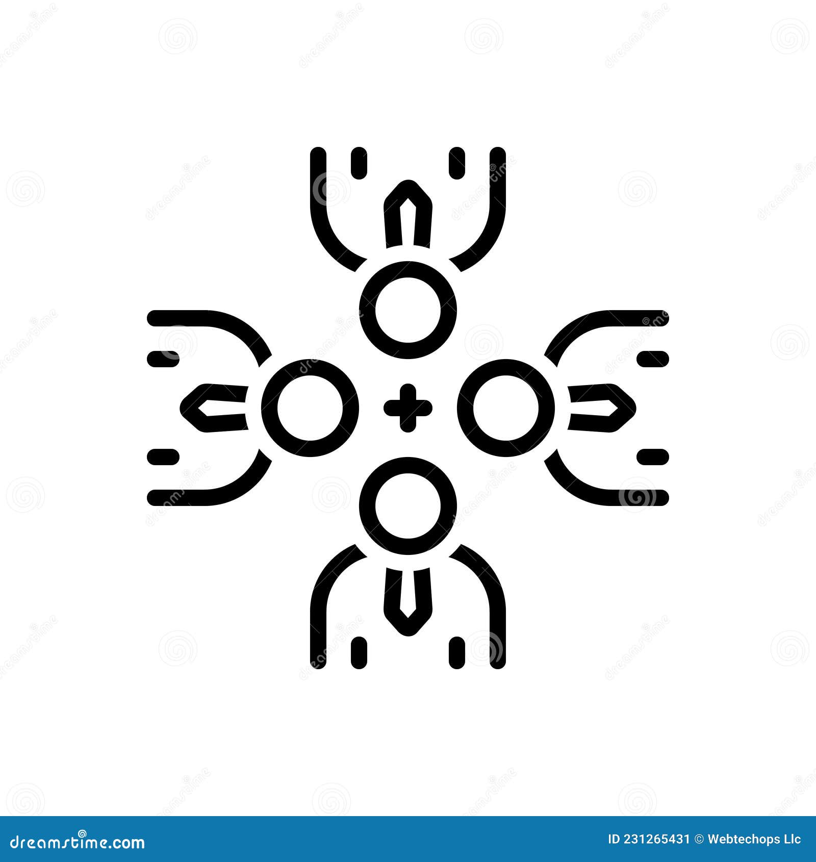 Black Line Icon for Everybody, Every Person and Group Stock Vector ...