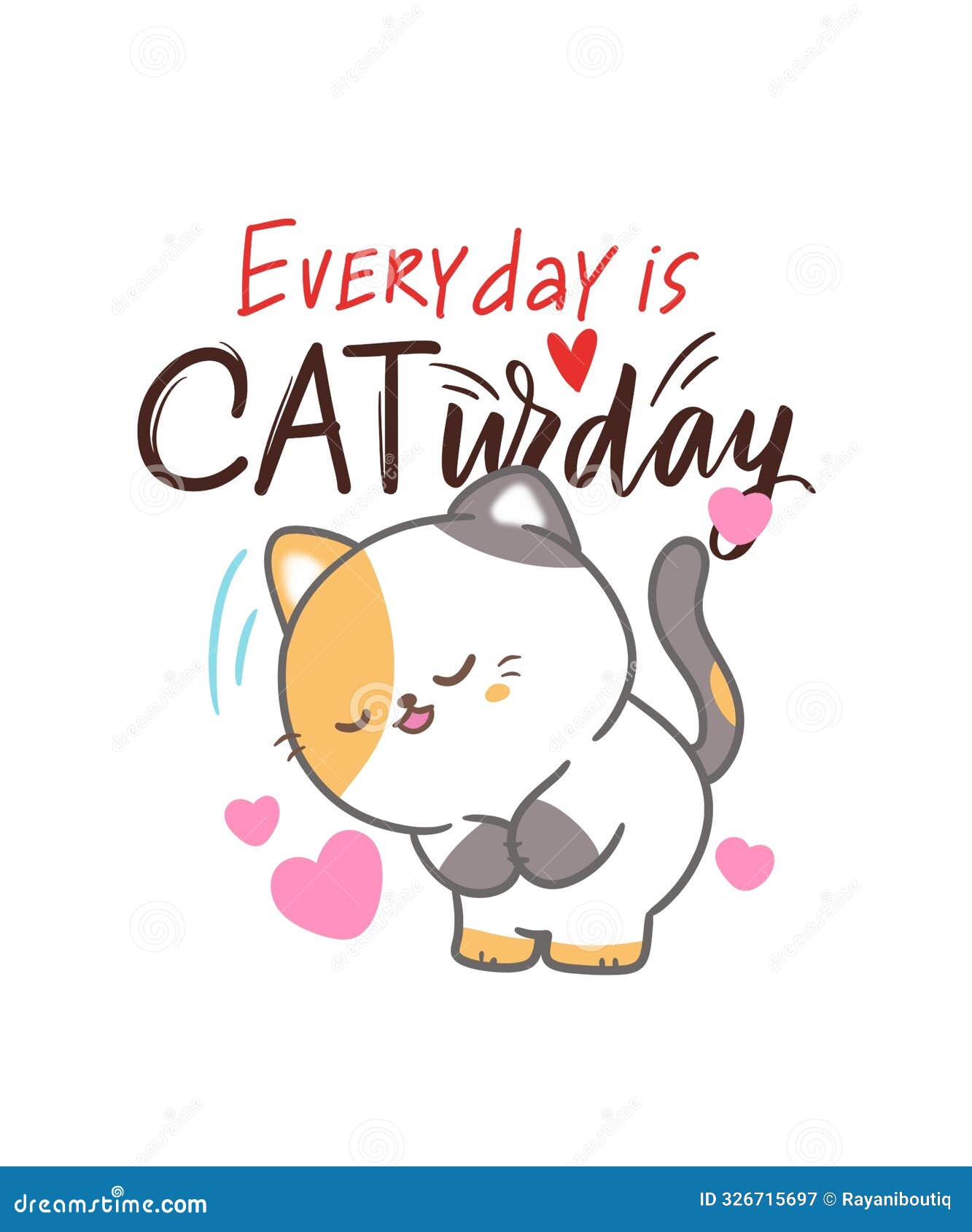 Everyday is catday stock illustration. Illustration of organ - 326715697