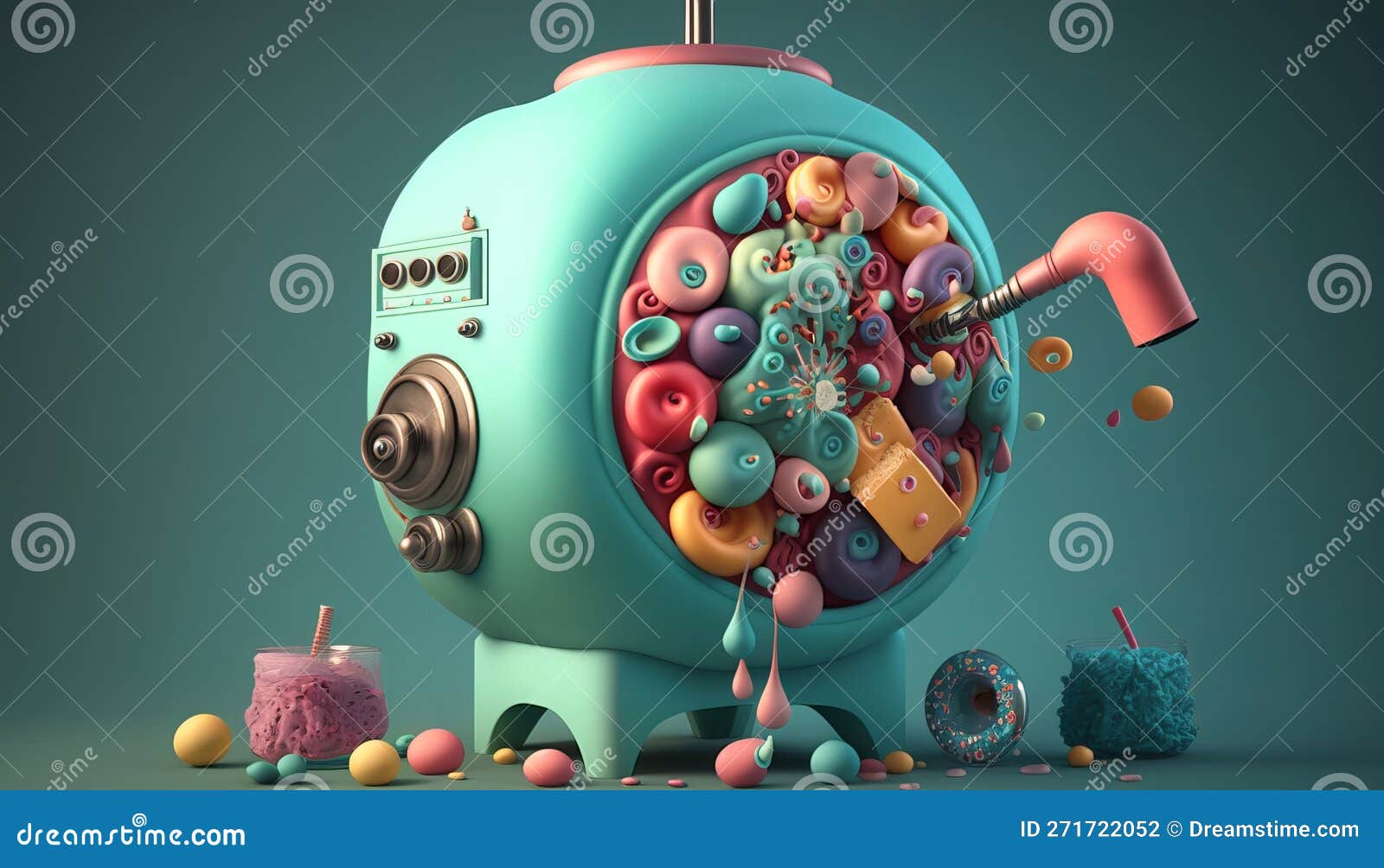 Teapot Of Vibrant Blue Nam Dok Anchan Tea With Sweet Pastries Royalty ...