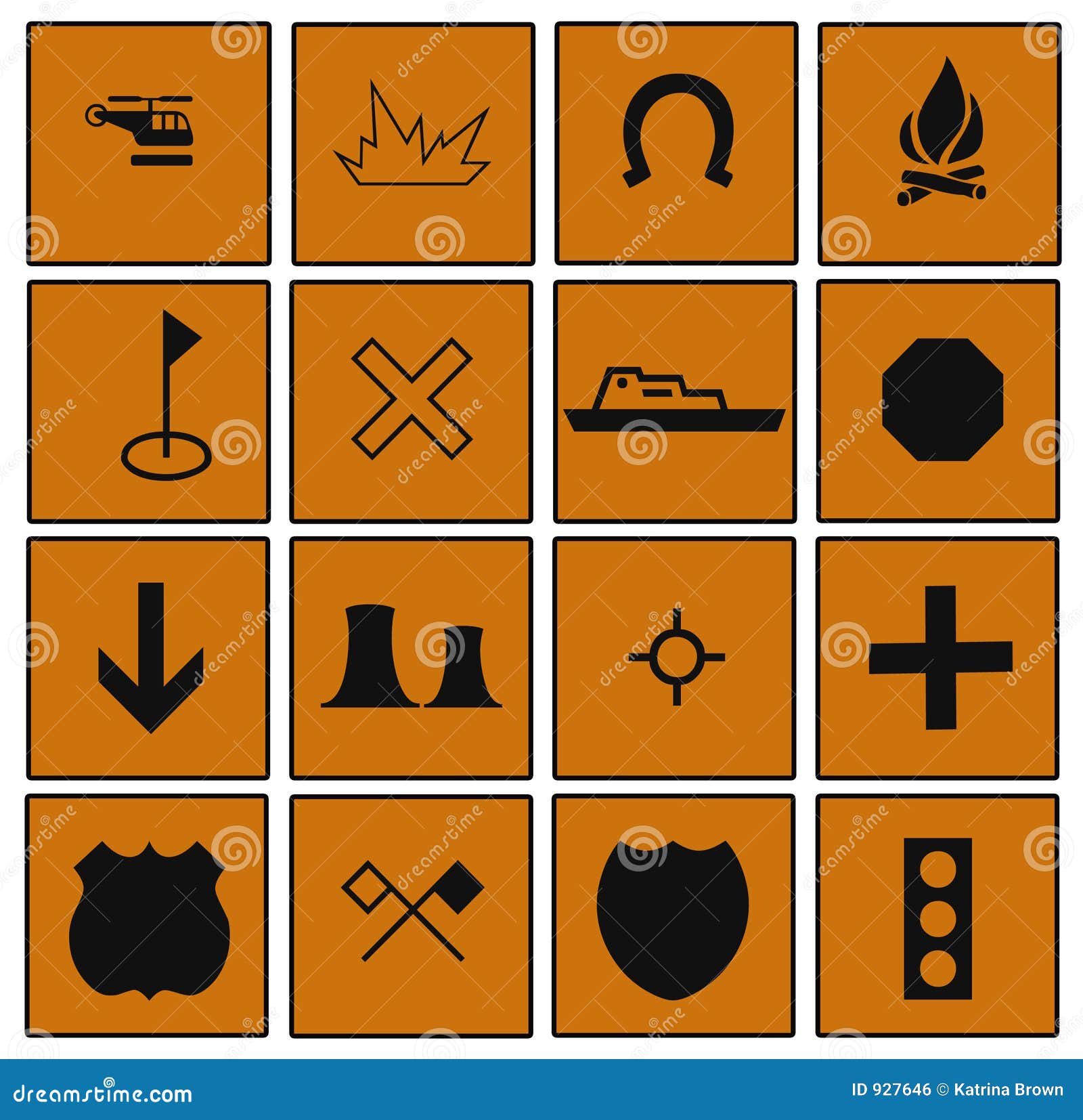 Everyday Symbols Bordered By Squares Royalty Free Stock Image - Image ...