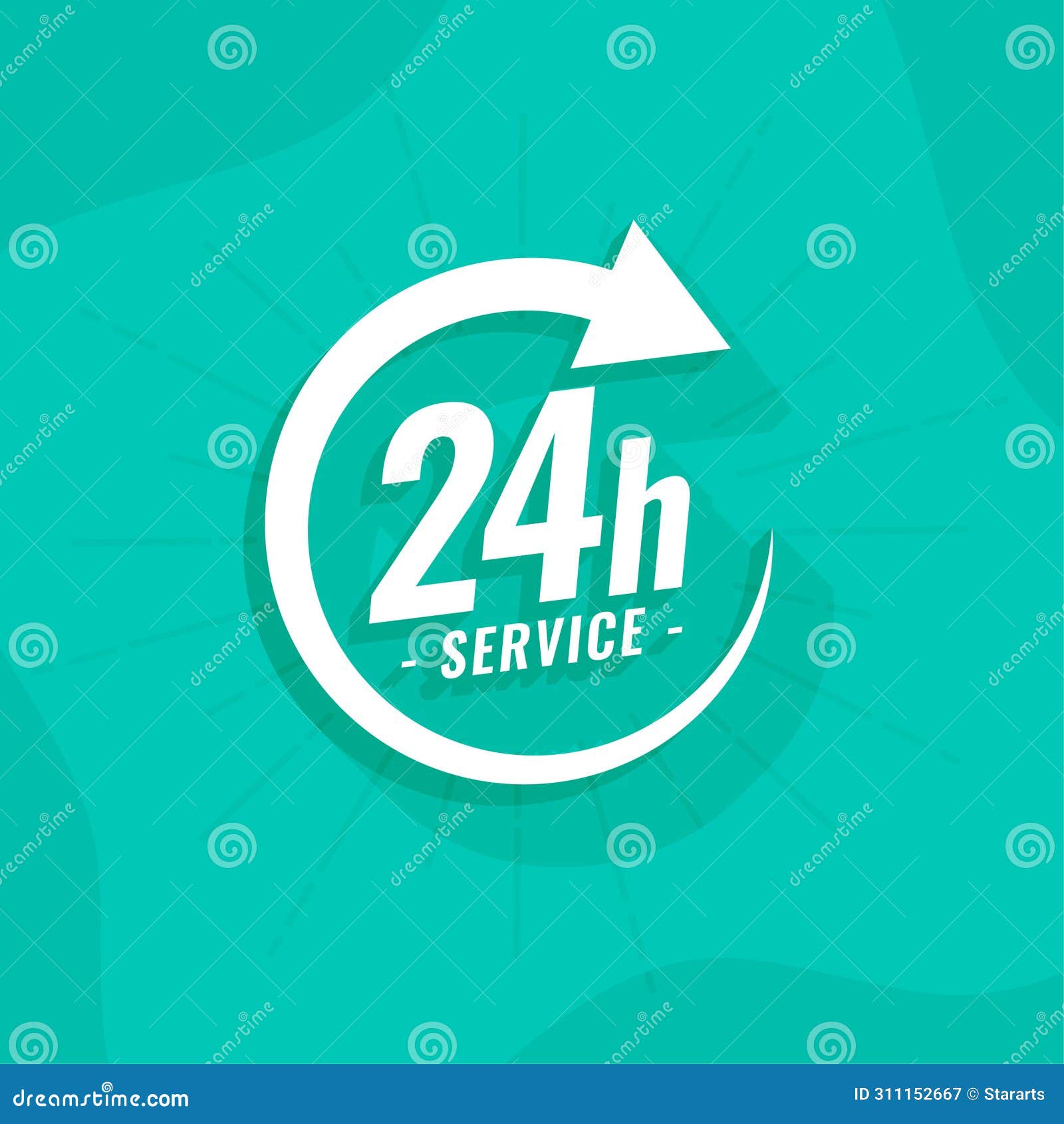 Everyday Twenty Hours Service Availability Background Stock Vector ...