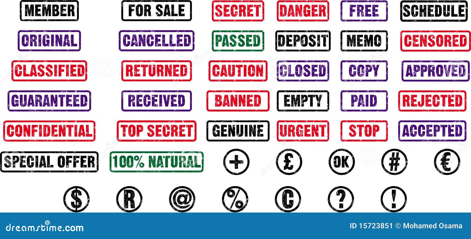 Everyday Ultimate Rubber Stamp Collection Stock Vector - Illustration ...