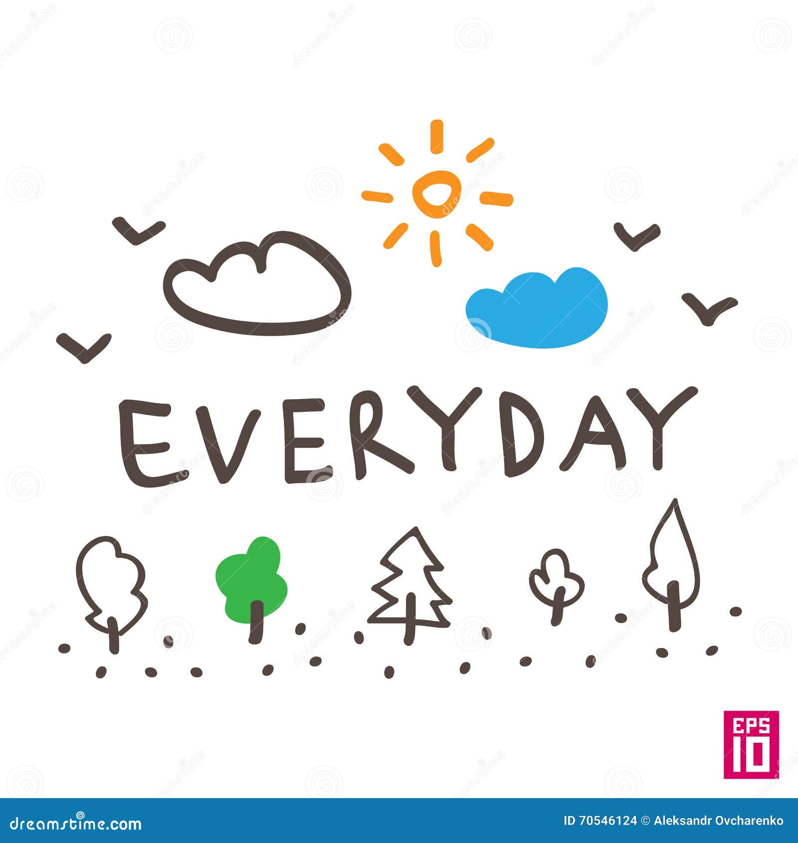 Everyday stock vector. Illustration of hand, hipster - 70546124