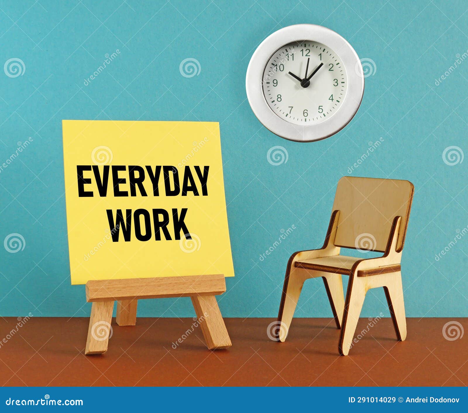 Everyday Work is Shown Using the Text and Photo of the Clock Stock ...