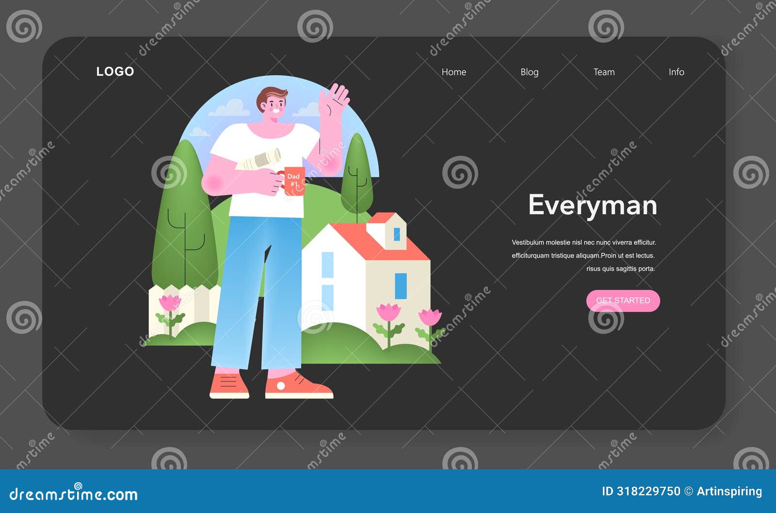 Everyman Archetype Illustration. Friendly And | CartoonDealer.com ...