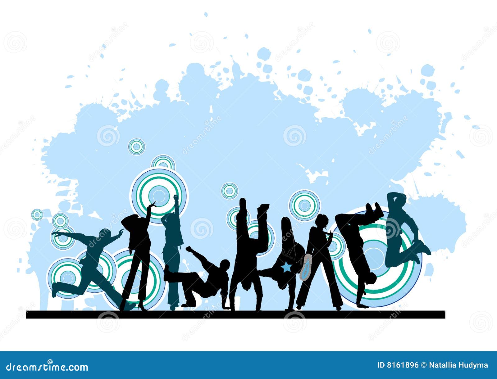 Everyone Dancing and Having Fun. Dancing People Stock Vector ...