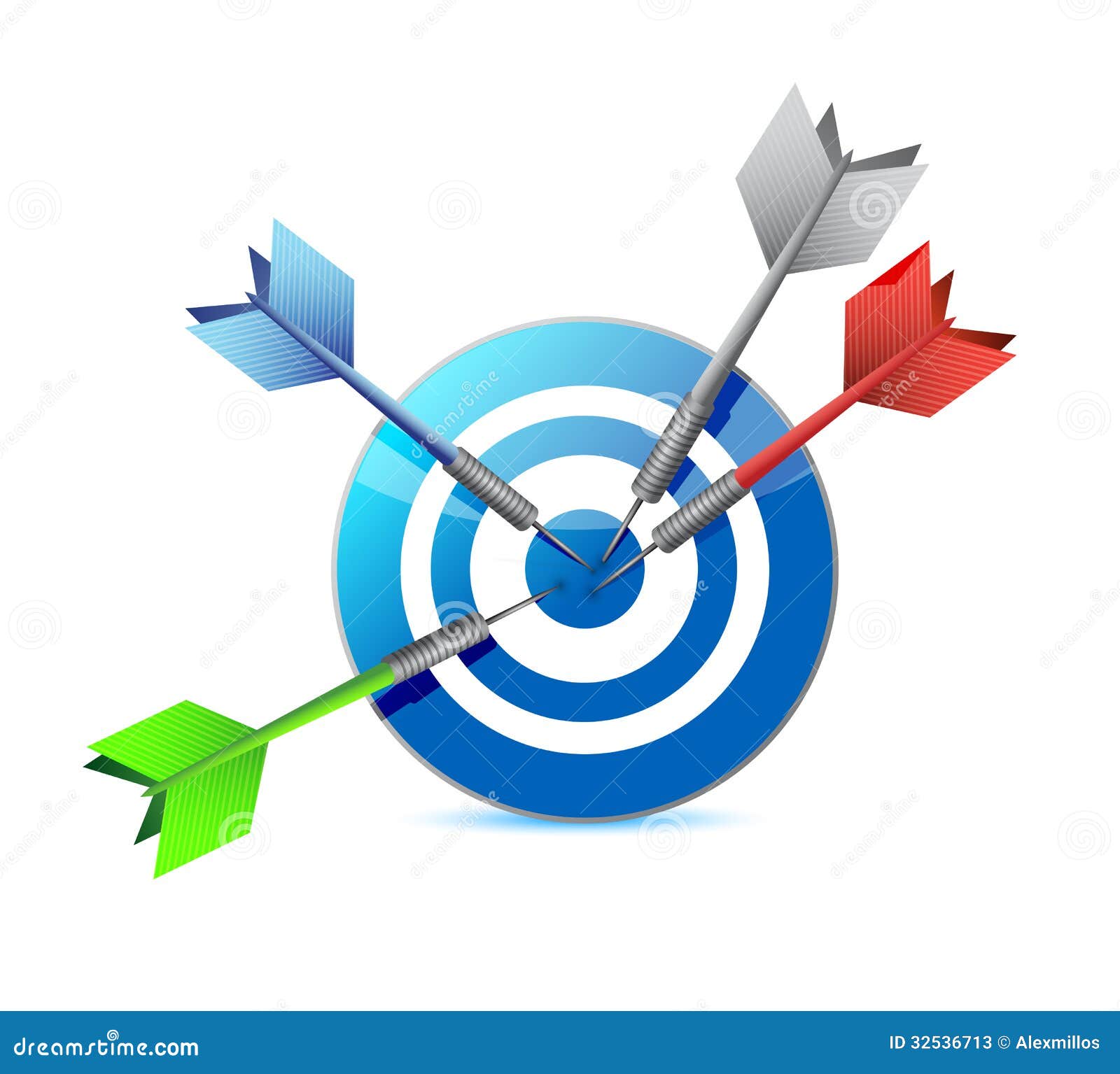Everyone Hits the Target. Target and Goal Stock Illustration ...
