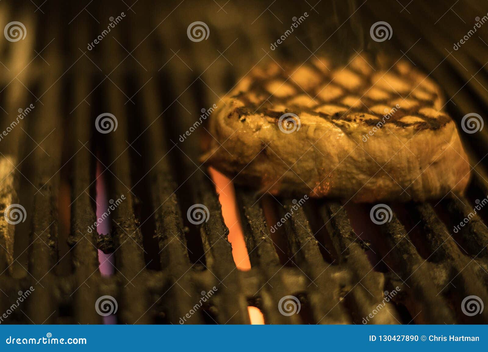 Steaks on a Fire Grill stock photo. Image of juicy, fire - 130427890