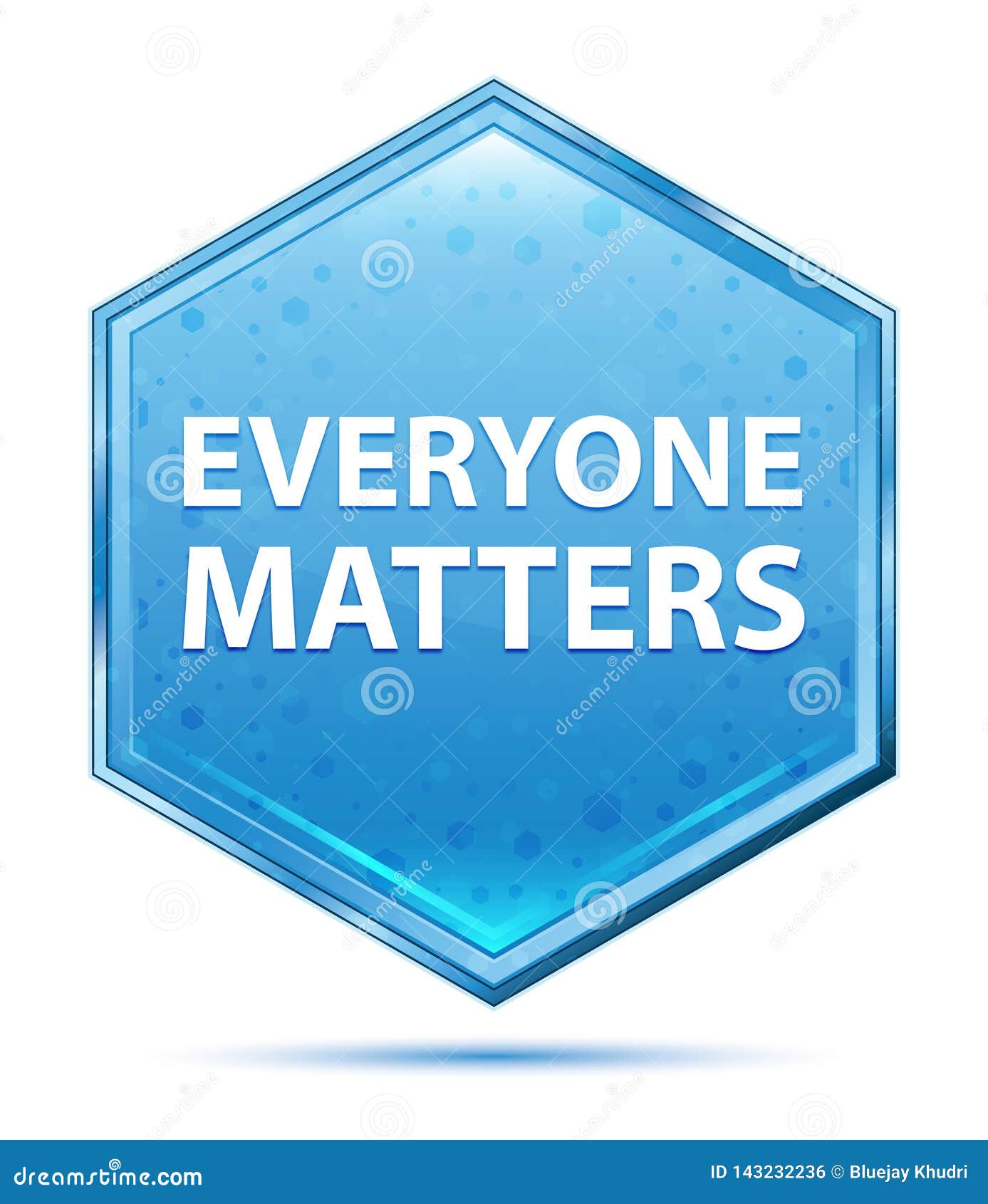 Everyone Matters Crystal Blue Hexagon Button Stock Illustration ...