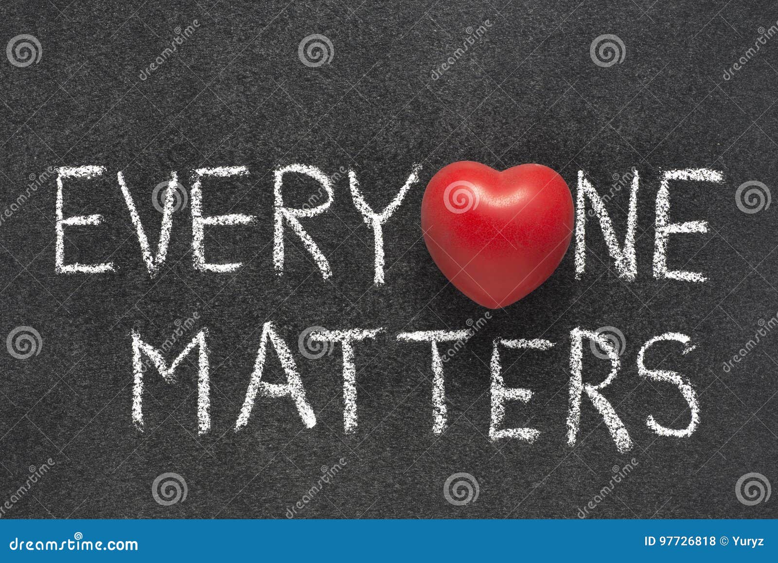 Everyone matters heart stock photo. Image of chalkboard - 97726818
