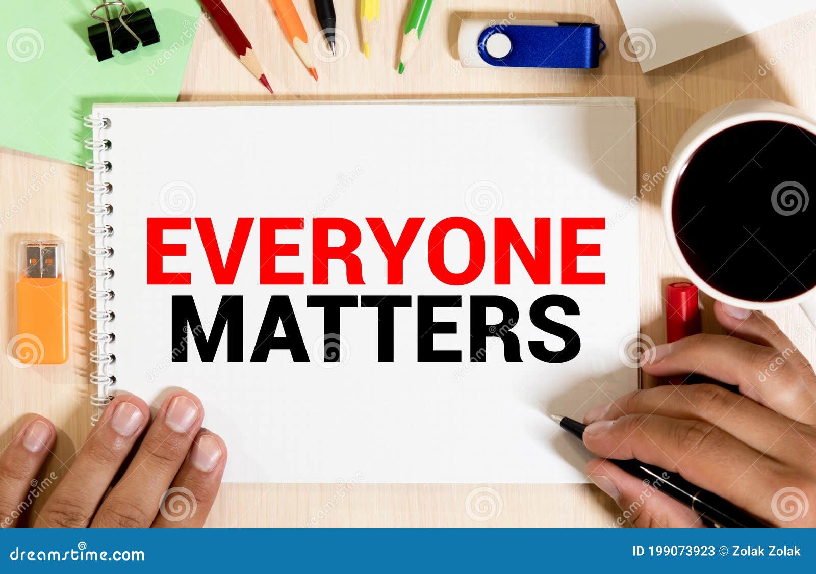 Everyone Matters Written on a Note Paper Stock Image - Image of message ...