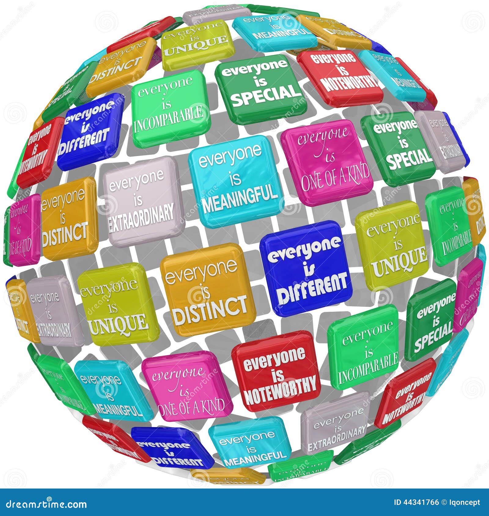 Everyone is Special Unique Different Extraordinary Globe Sphere Stock ...