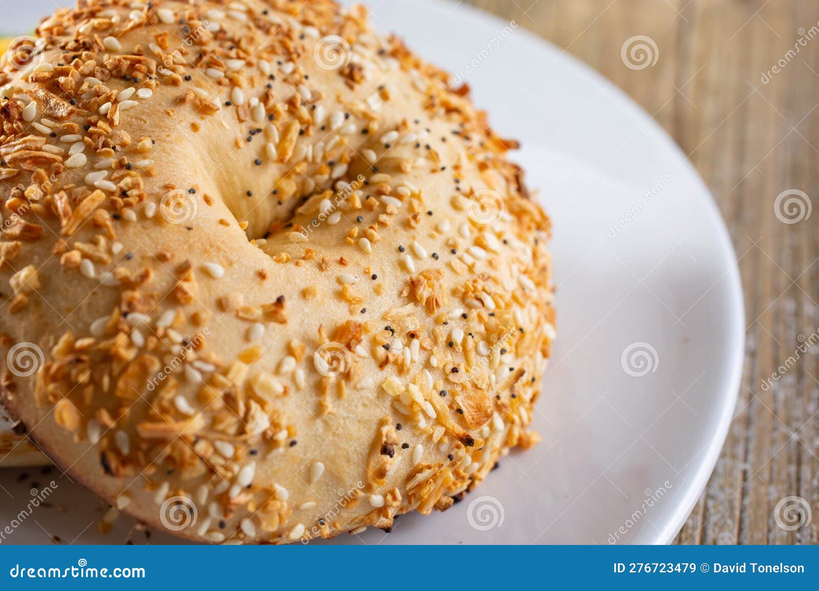 Everything Bagel on a Plate Stock Image - Image of breakfast, produce ...
