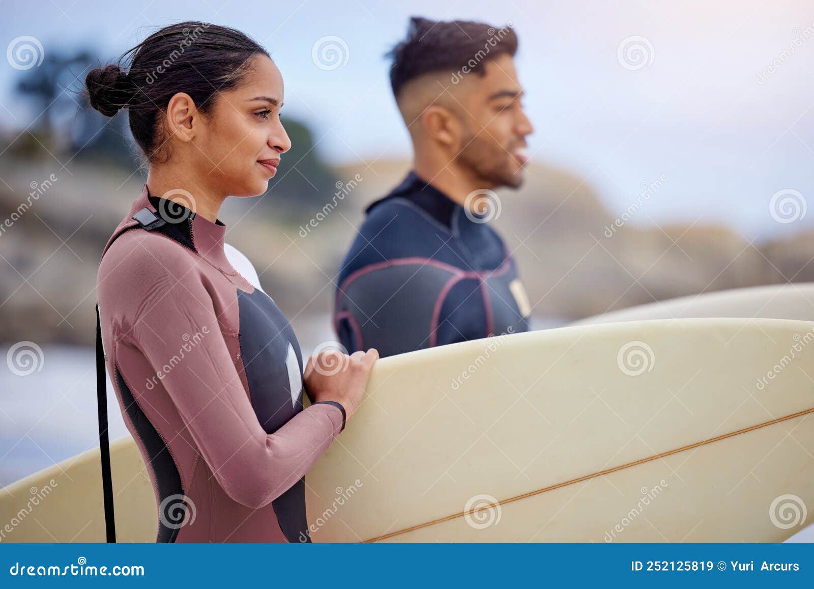 Everything Changes when Your Board Touches the Water. a Young Couple ...