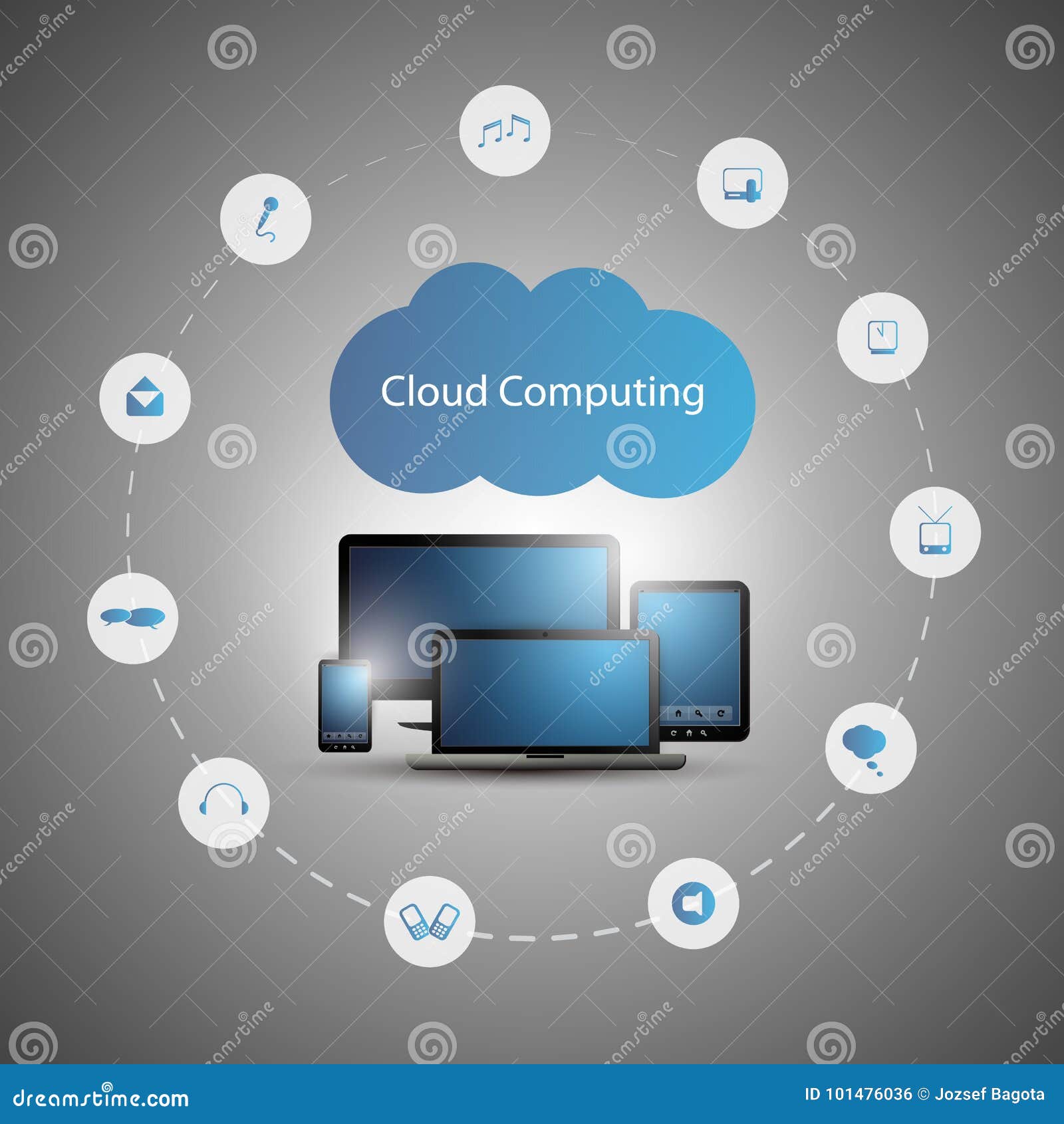 Cloud Computing Concept stock vector. Illustration of database - 101476036