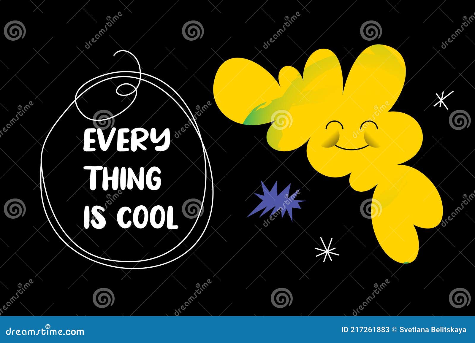 Everything is Cool Funny Quote Stock Vector - Illustration of black ...
