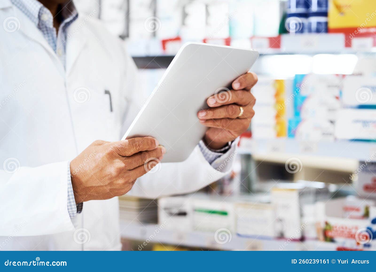 Everything is Digitized in this Pharmacy. Closeup Shot of an ...