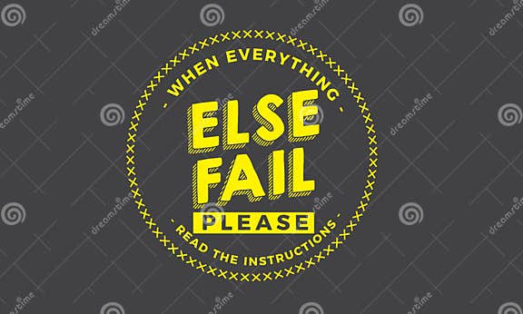 When Everything Else Fail Please Read the Instructions Stock Vector ...