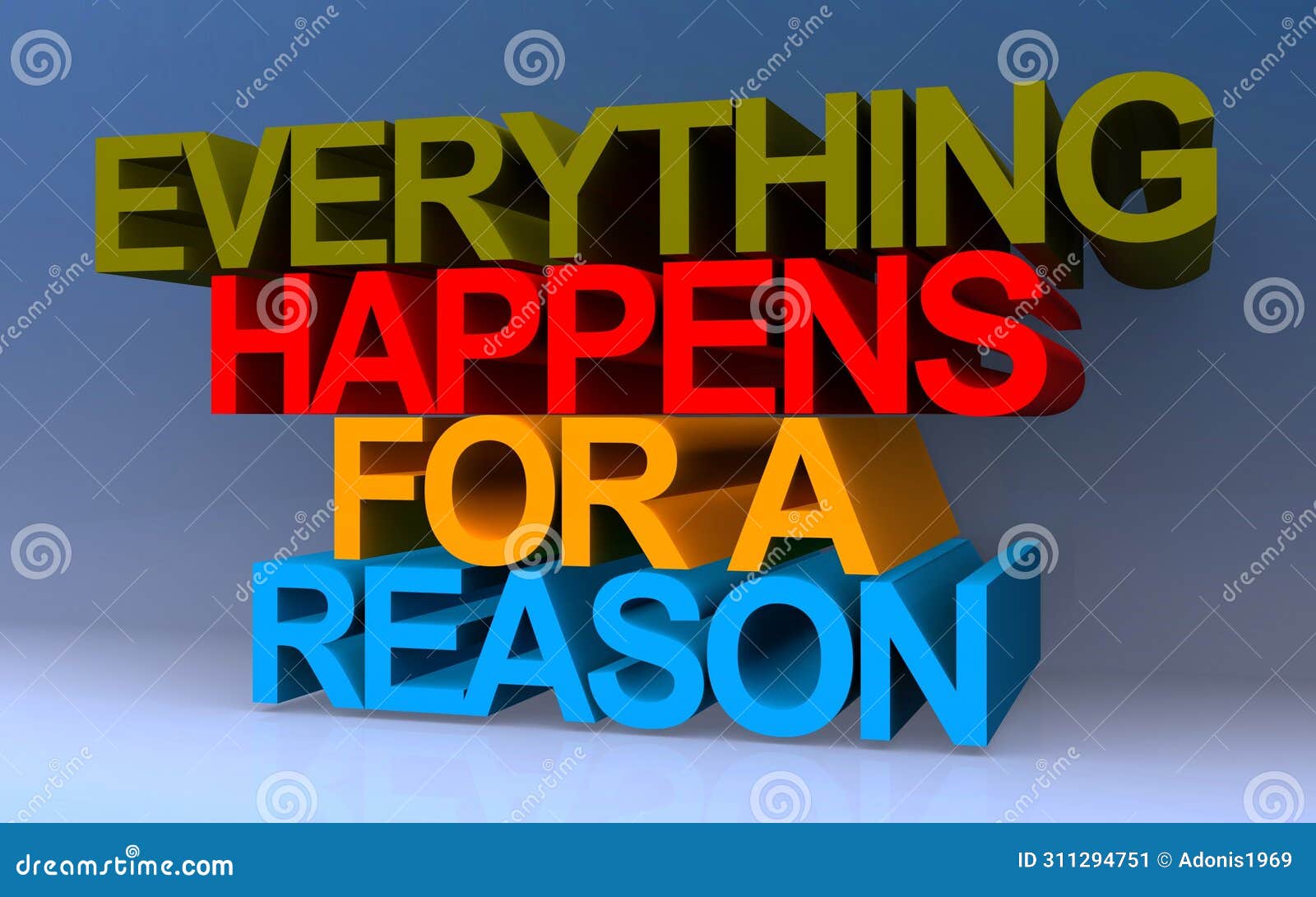 Everything Happens for a Reason on Blue Stock Illustration ...